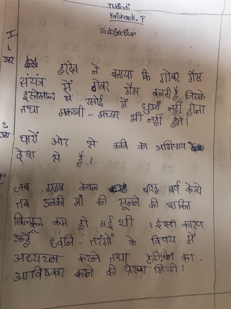 Hindi Test Paper | PDF