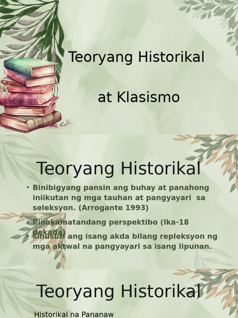 Historikal at Klasismo | PDF