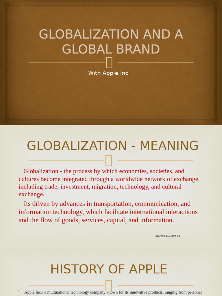 Globalization and Global Brands | PDF | Apple Inc. | Steve Jobs