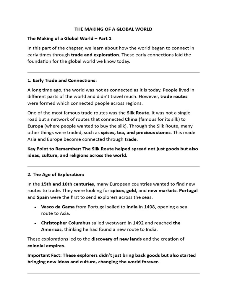 The Making of A Global World | PDF | Age Of Discovery | Trade