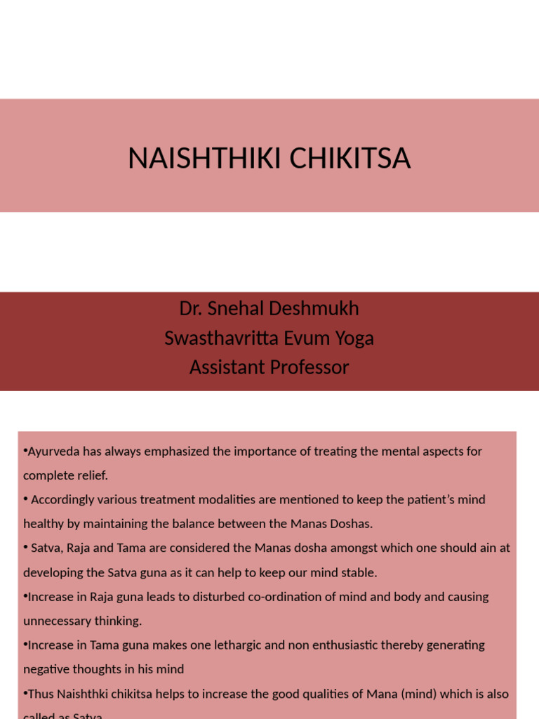Naistiki Chikitsa | PDF | Indian Philosophy | Āstika
