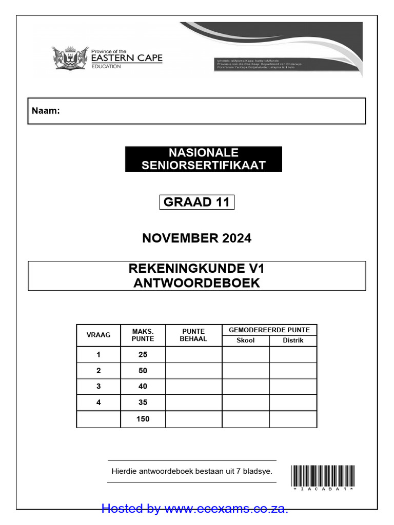 Accounting p1 Gr11 Ab Nov 2024 Afr D - Watermark | PDF