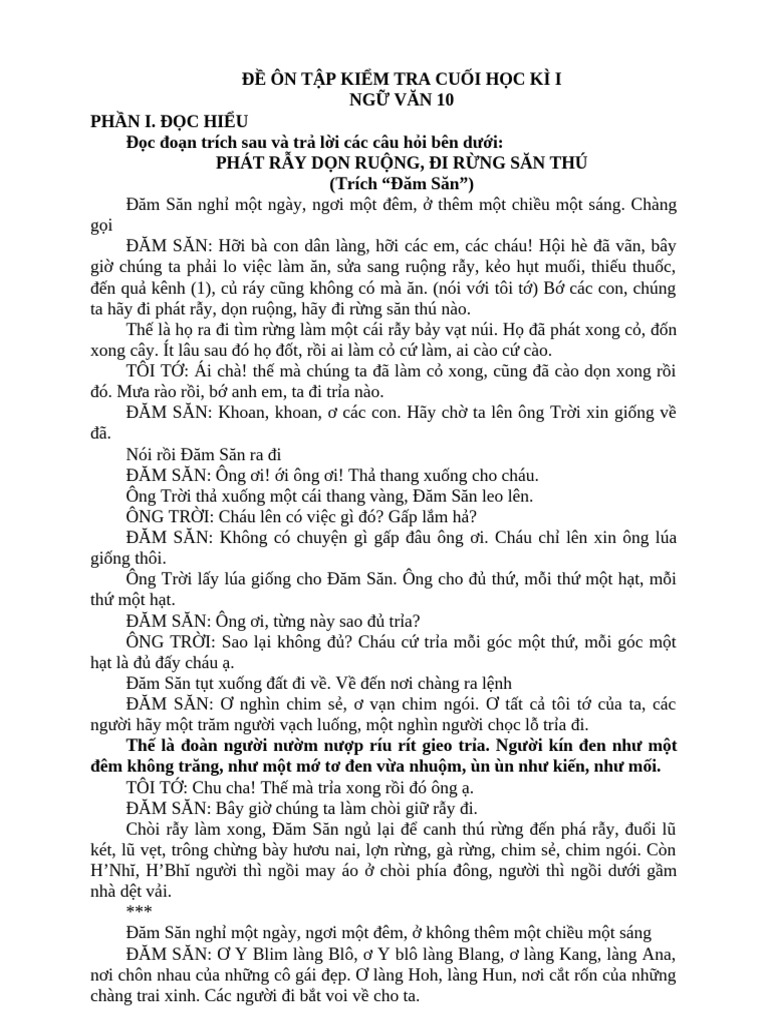 L10. CK1. Ngữ liệu sử thi. Đề 3 | PDF