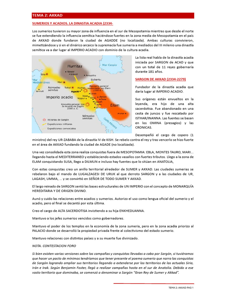 Dinastía Acadia: Sargón y su Imperio | PDF | Sumeria | Mesopotamia