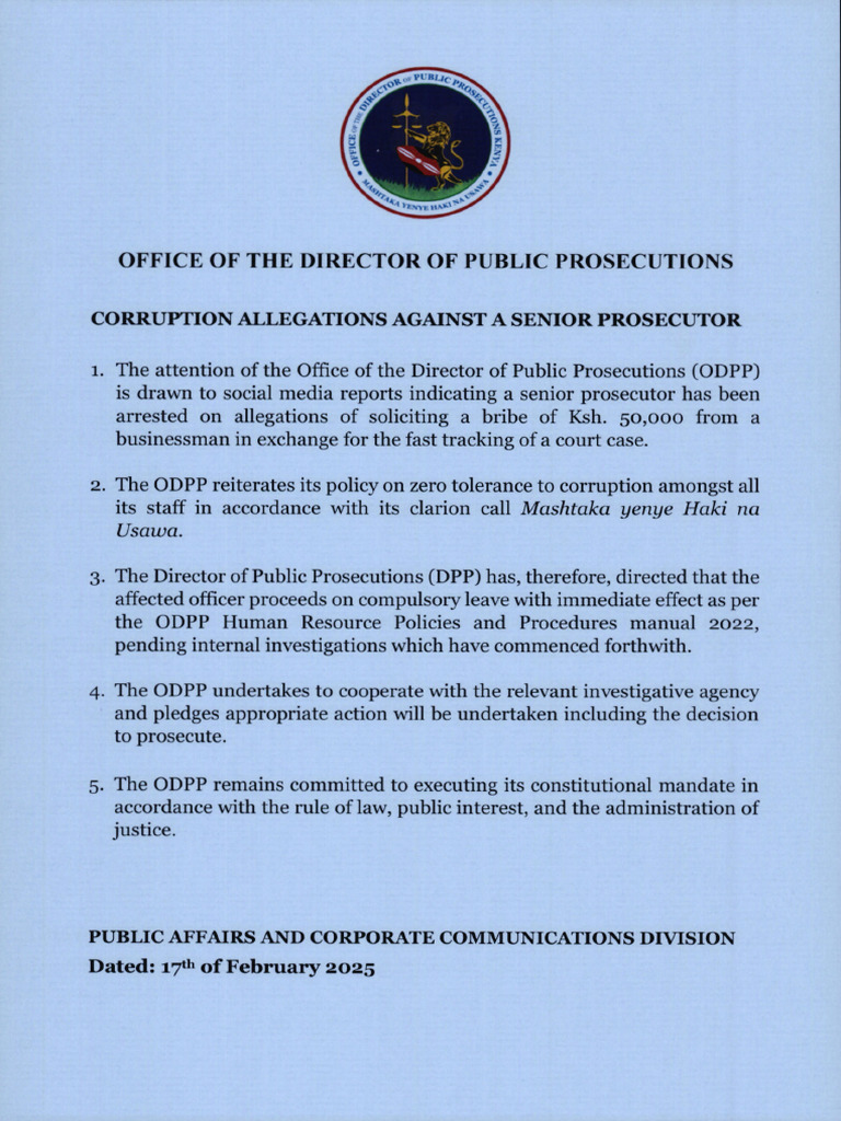 Corruption Allegations Against A Senior Prosecutor | PDF