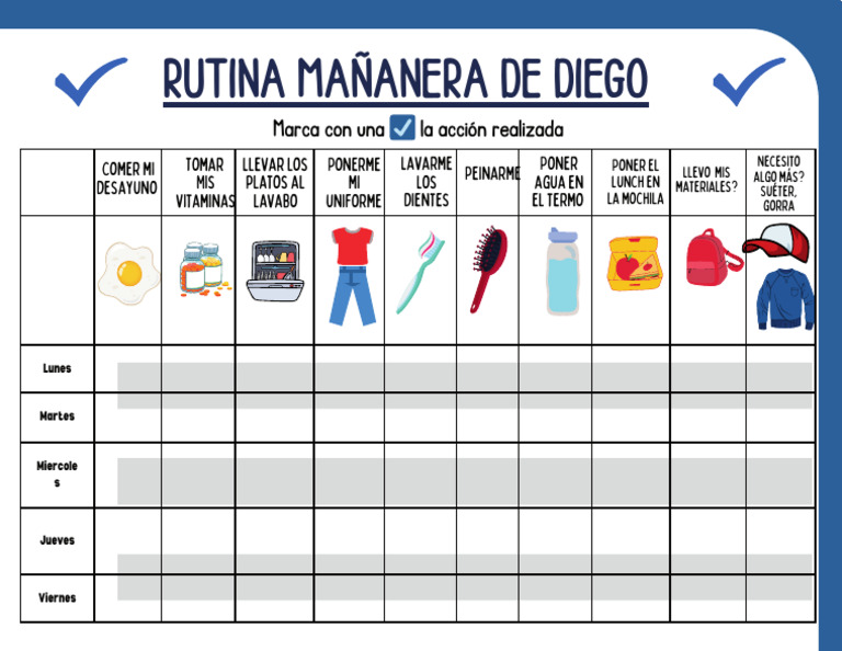 Morning Routine Worksheet | PDF