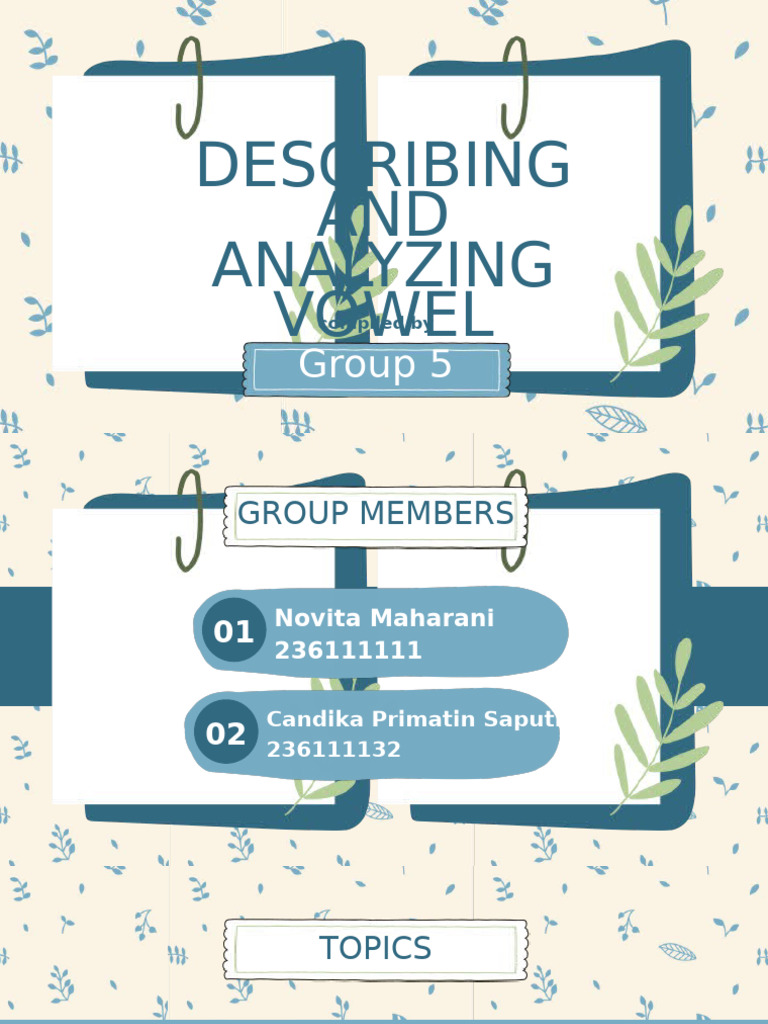 Vowel Analysis and Classification Guide | PDF | Vowel | English Language