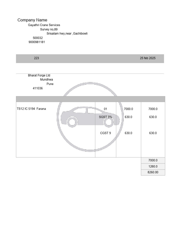 Car-Rental-Invoice-Template | PDF