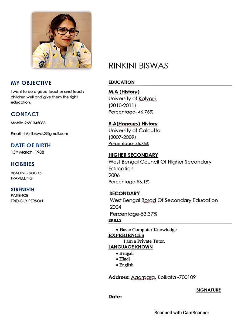 Rinki Biswas CV | PDF