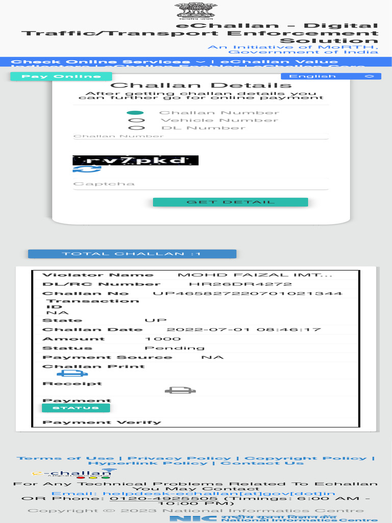 eChallan: Digital Traffic Enforcement System | PDF