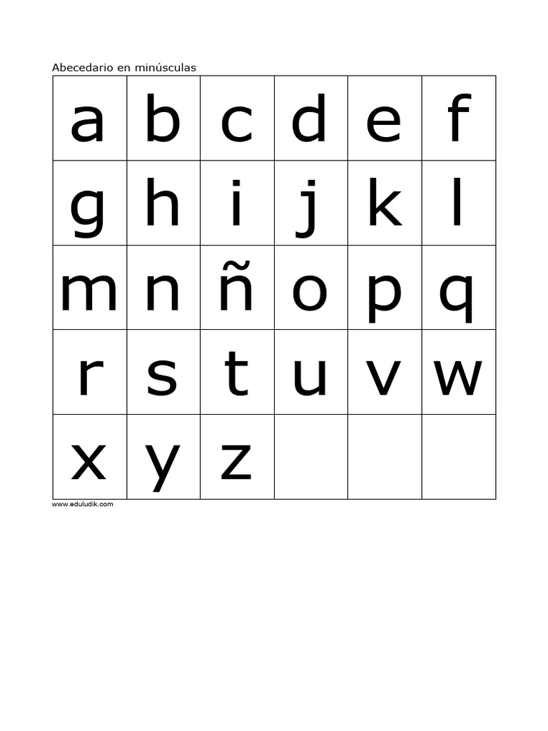 Abecedario en Minúsculas Completo | PDF