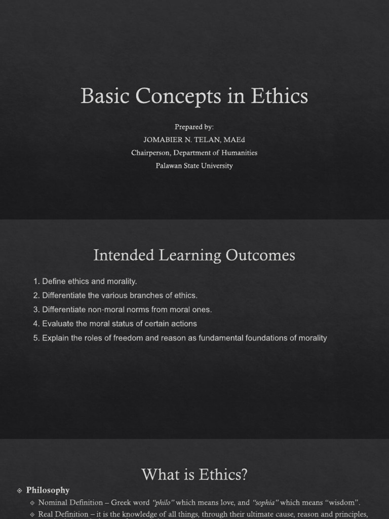 Understanding Basic Ethics Concepts | PDF | Morality | Liberal Arts ...