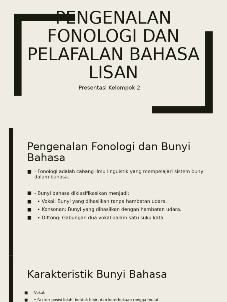 Presentasi Fonologi Pelafalan Kembangkan | PDF