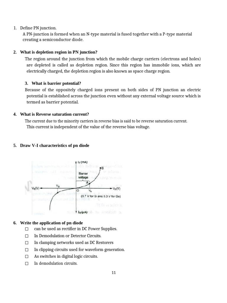 Two Marks | PDF | Field Effect Transistor | P–N Junction