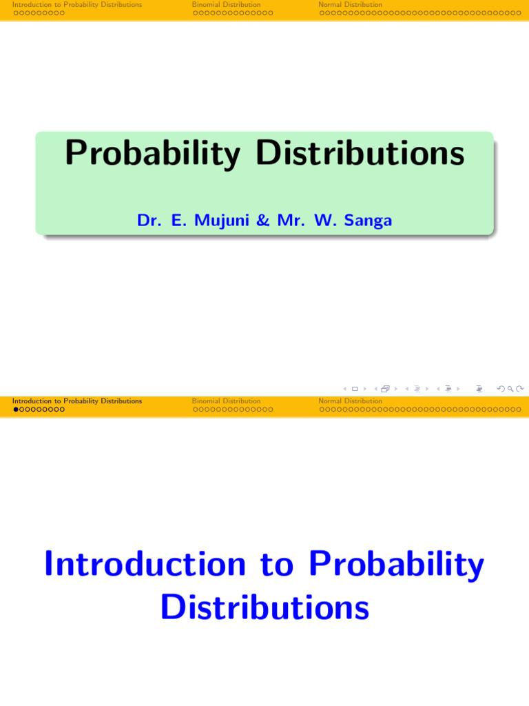 Lecture 4-Probability Distributions-FOR UPLOAD | PDF | Probability ...