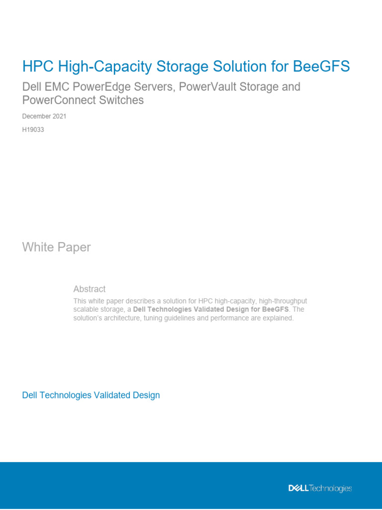Dell Beegfs High Capacity Architecture | PDF | File System | Computer Data Storage
