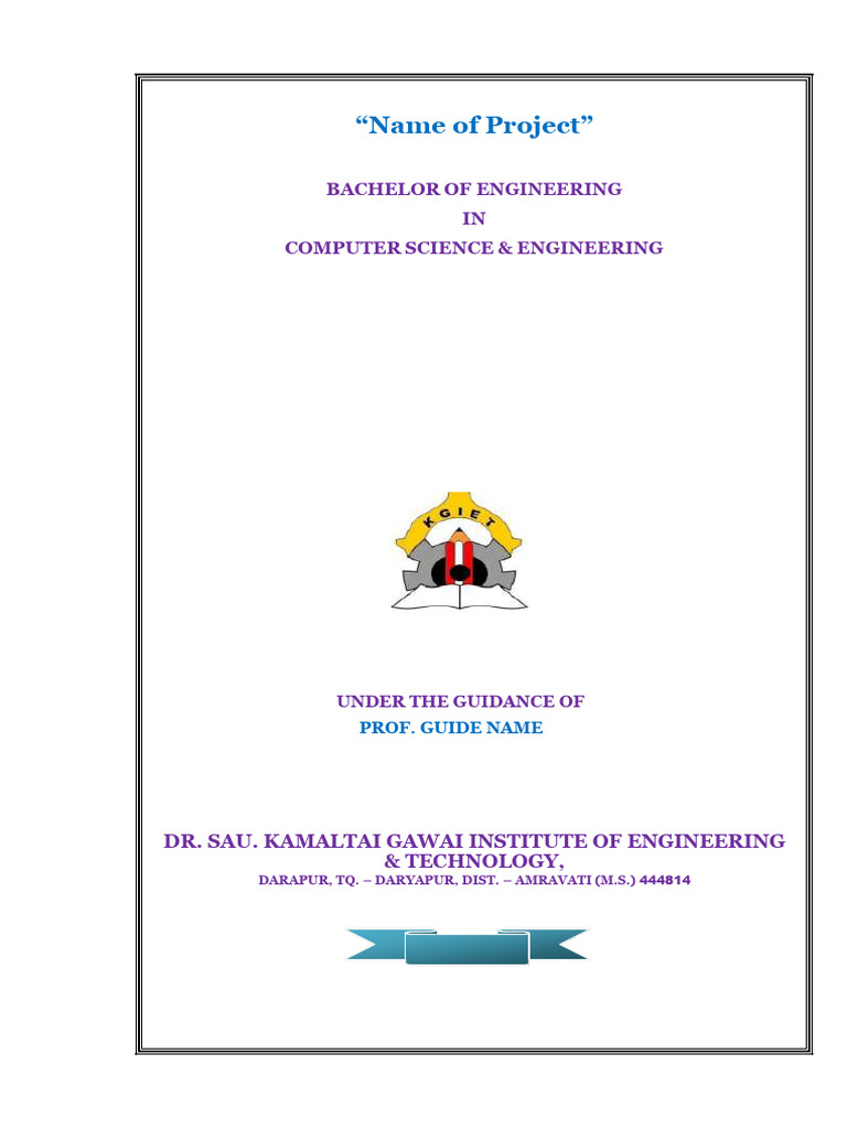 Format For Project Report 2021-22 | PDF | Computing