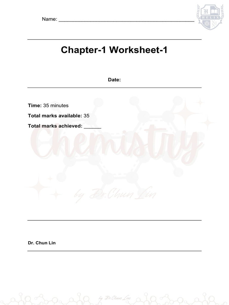 Chp-1 Worksheet-1(GC) My Wrong Ans | PDF | Atoms | Proton