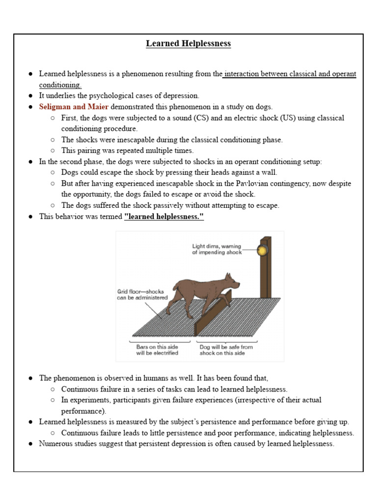 Learned Helplessness | PDF