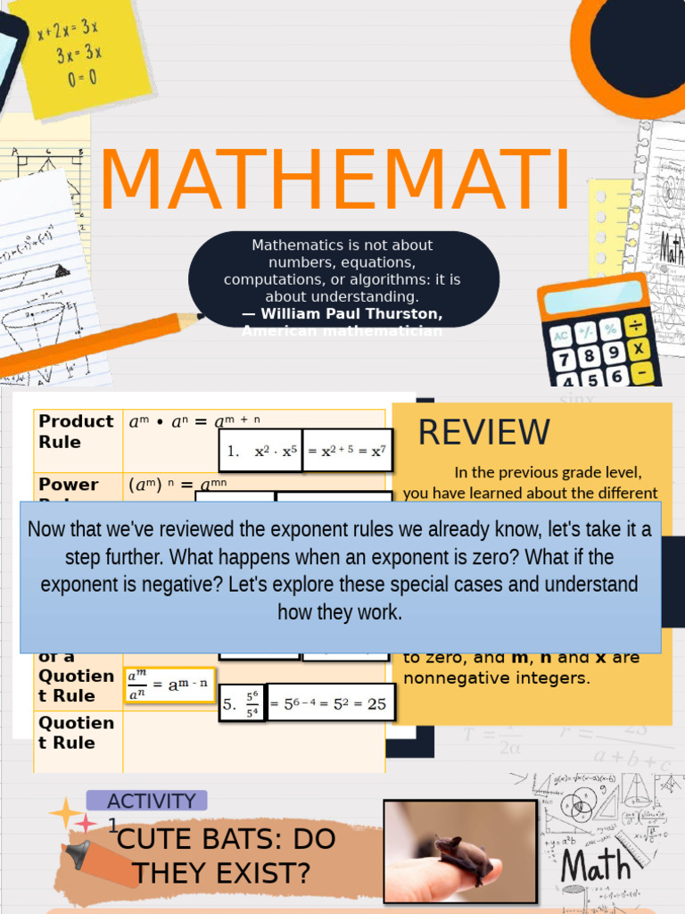 Grade 9 - Zero and Integral Exponent | PDF | Exponentiation | Mathematics