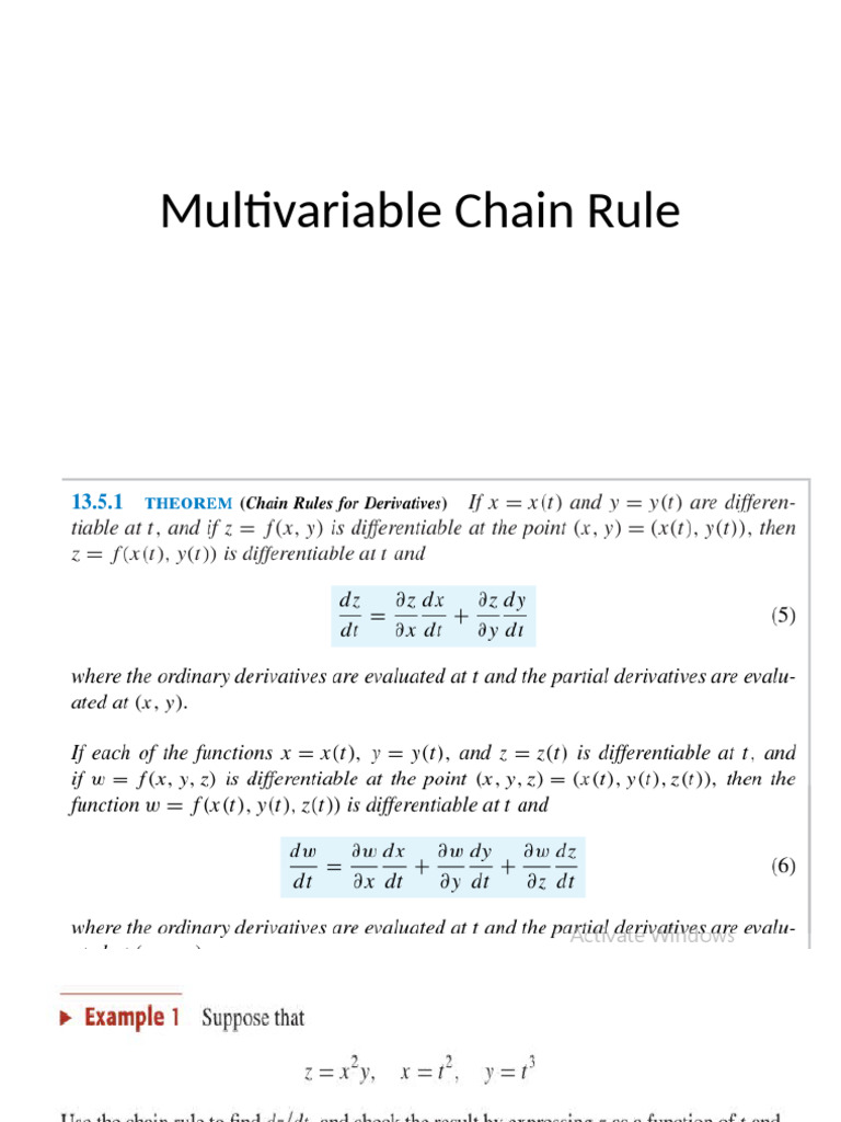 Multivariable Chain Rule | PDF