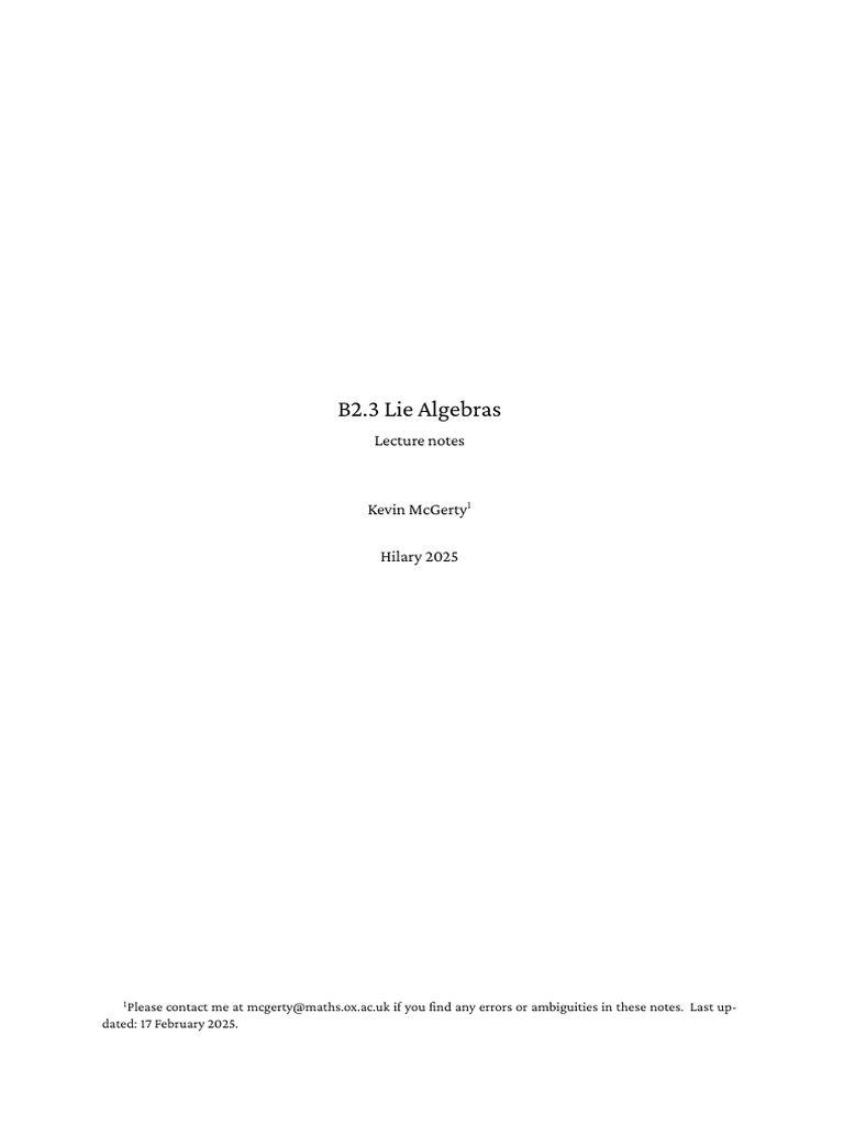 Understanding Lie Algebras in Depth | PDF | Lie Algebra ...