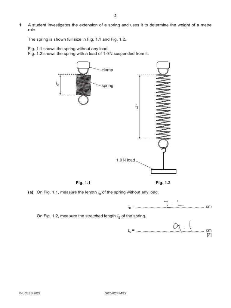 IGCSE Physics Practice Paper | PDF | Metre