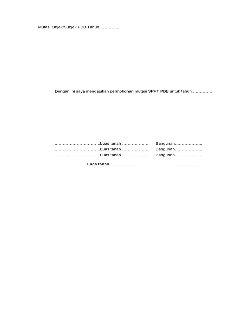 Format Permohonan Mutasi | PDF