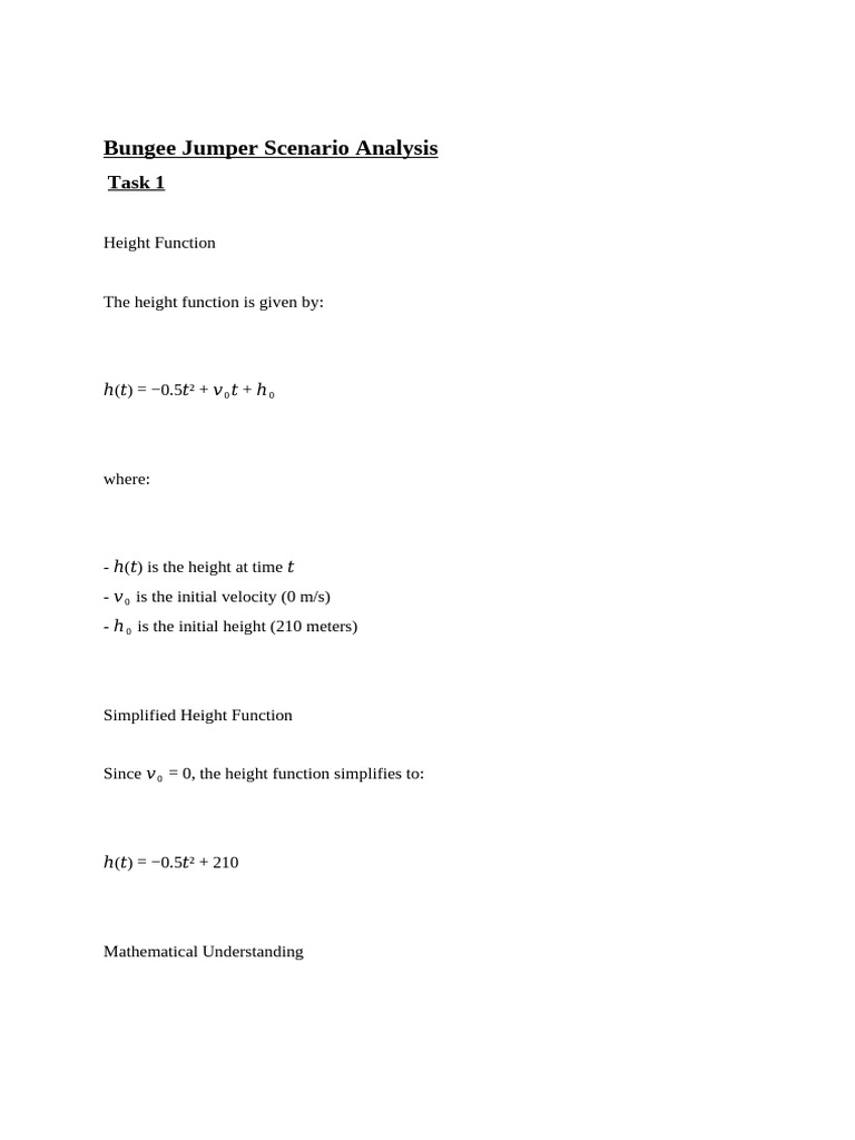 Bungee Jump Height and Road Analysis | PDF | Function (Mathematics) | Slope