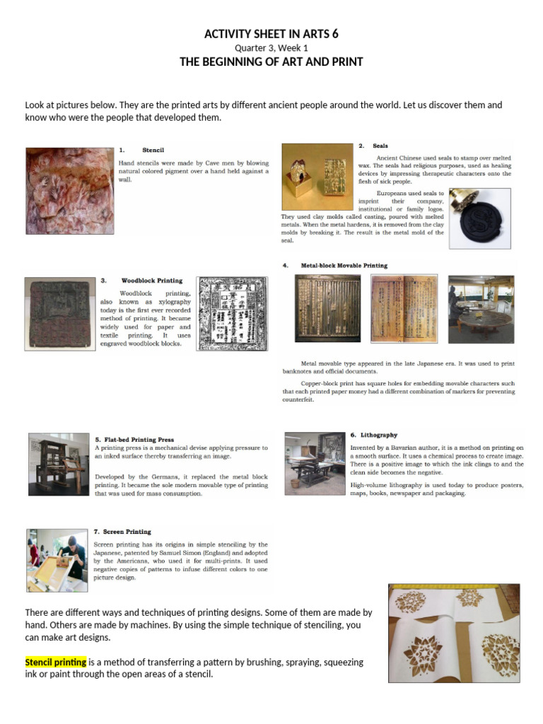 Art and Print: Stenciling Techniques | PDF