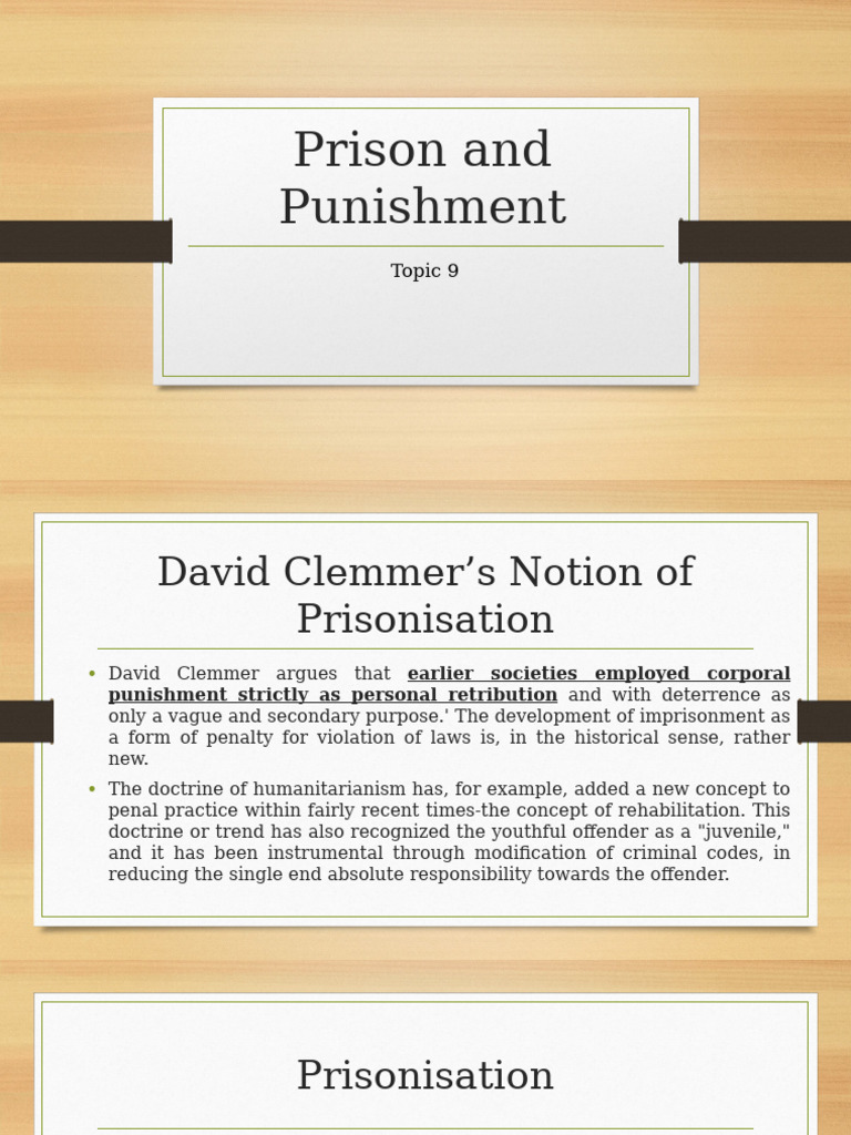 Prison and Punishment Topic 9 | PDF | Prison | Rehabilitation (Penology)