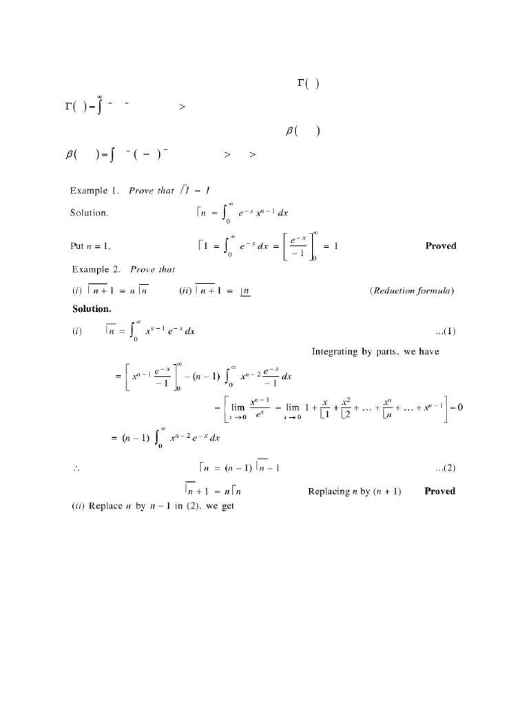 7.Gamma and Beta Function | PDF