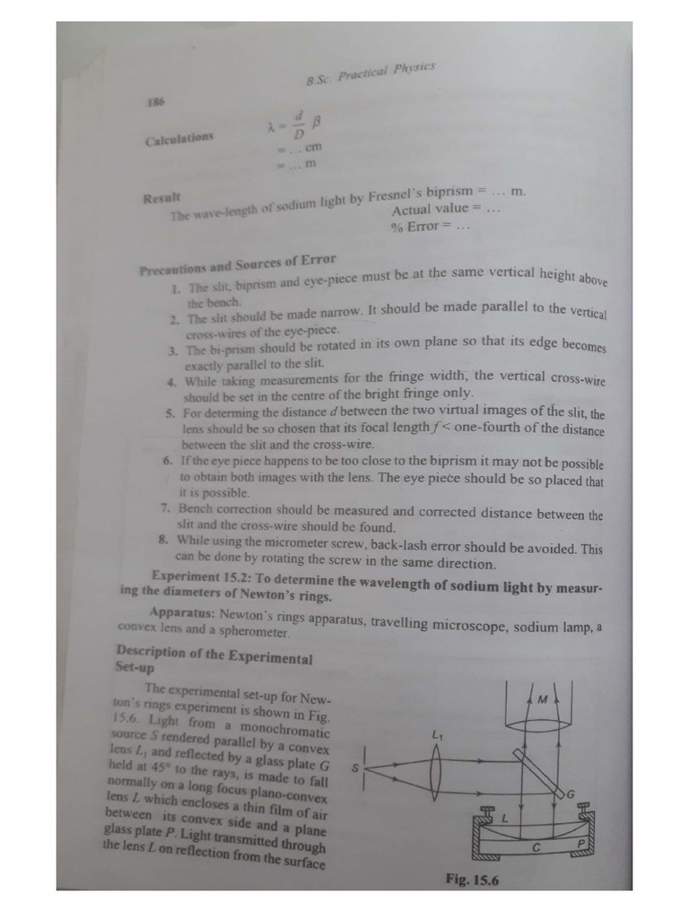 Experiment - Newton Rings | PDF