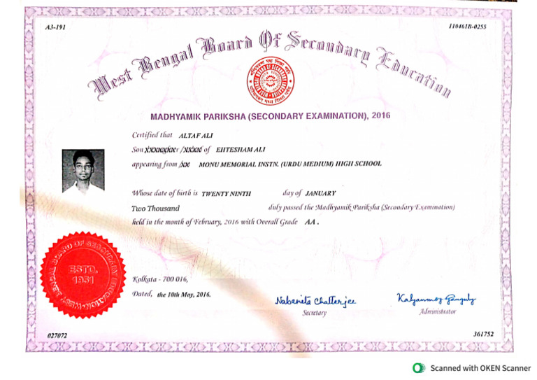 My Class 10 Certificate | PDF