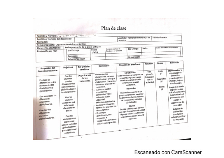 Plan de Clase Ejemplo | PDF