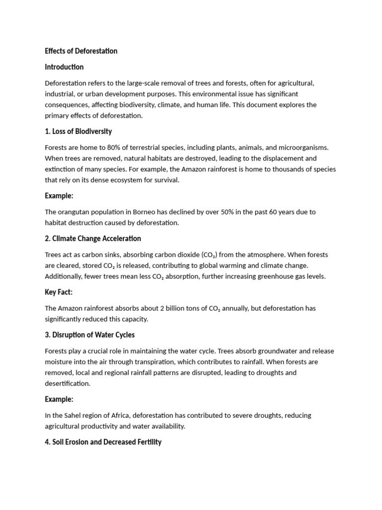 Effects of deforestation | PDF | Deforestation | Forests