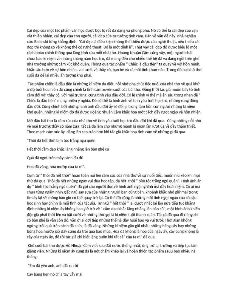 PT Chiếc lá đầu tiên | PDF