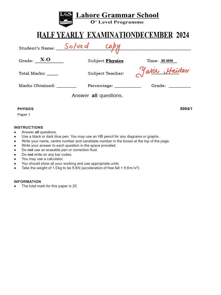 10-O Half Yearly P-1 Udated 2024-1 | PDF | Liquids | Water
