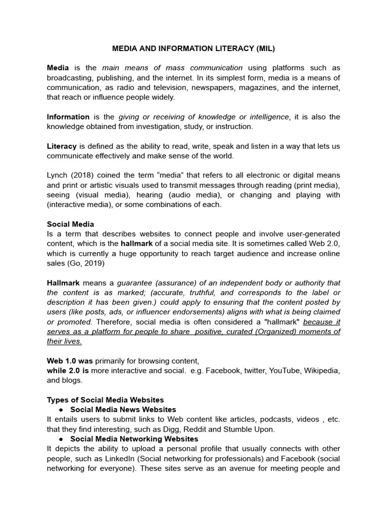Media and Information Literacy | PDF | Mass Media | Literacy