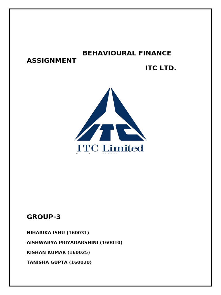 Behavioural Finance Assignment Report Itc | PDF | Leverage (Finance) | Dividend