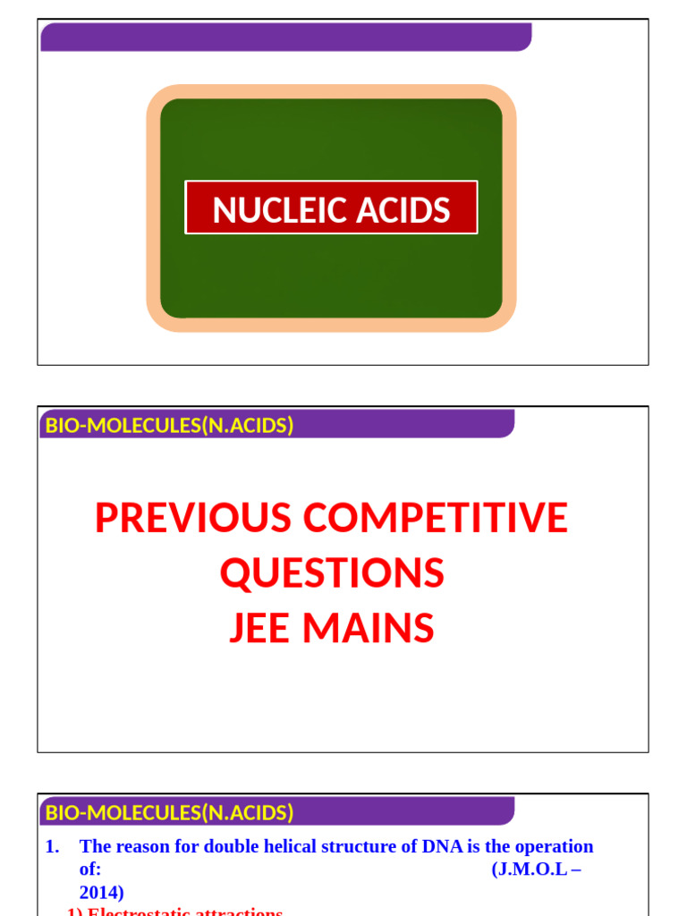 Che SR Bio M 19 Nucl Acid PCQS | PDF | Dna | Nucleotides