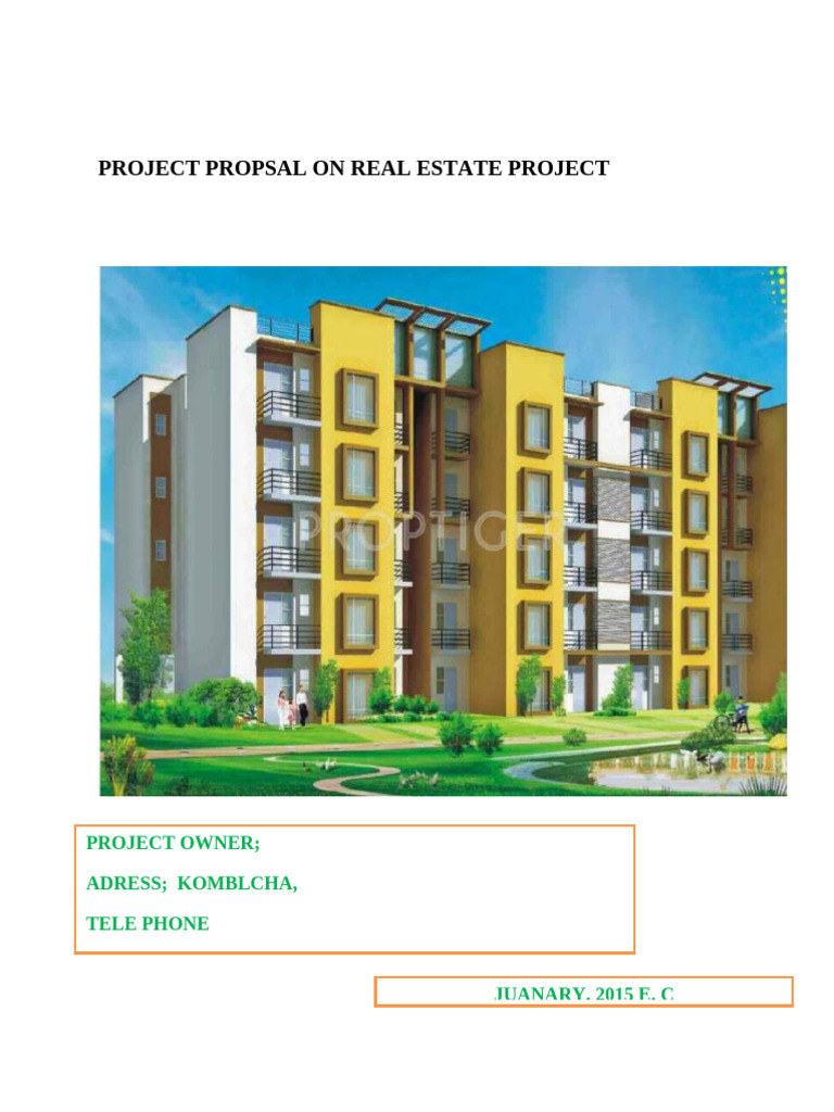 Real Estate Project Proposal Overview | PDF | Investing | Tax Deduction