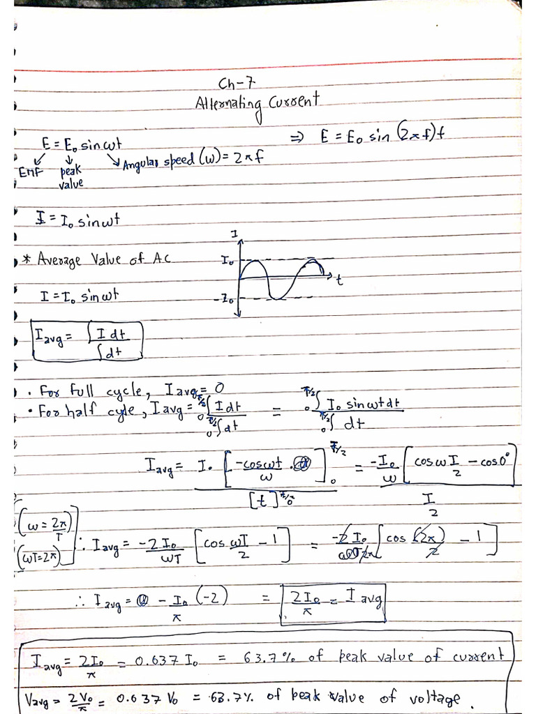 Alternating Current All Derivation | PDF