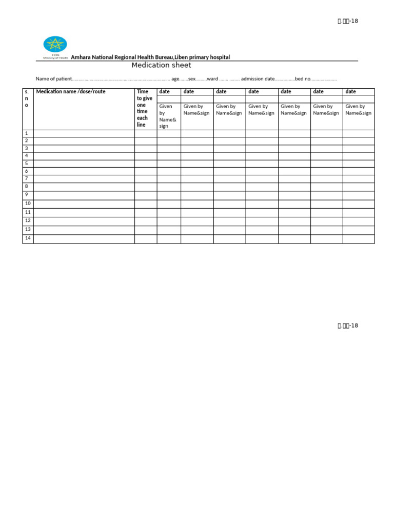 Medication Sheet | PDF