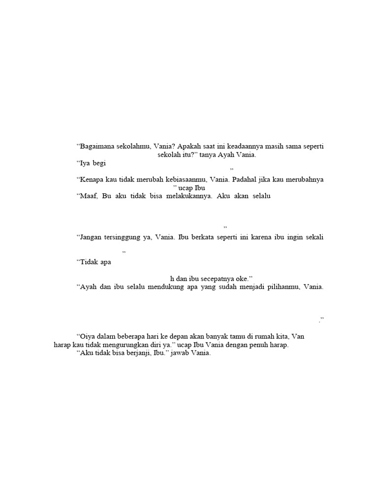 Vania: Kesunyian dan Prestasi di SMP | PDF