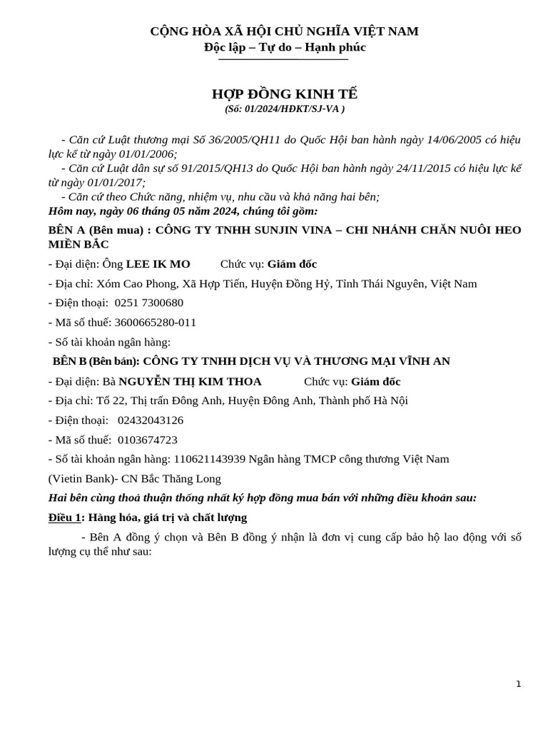 HDKT SUNJIN VINA 06.05 | PDF