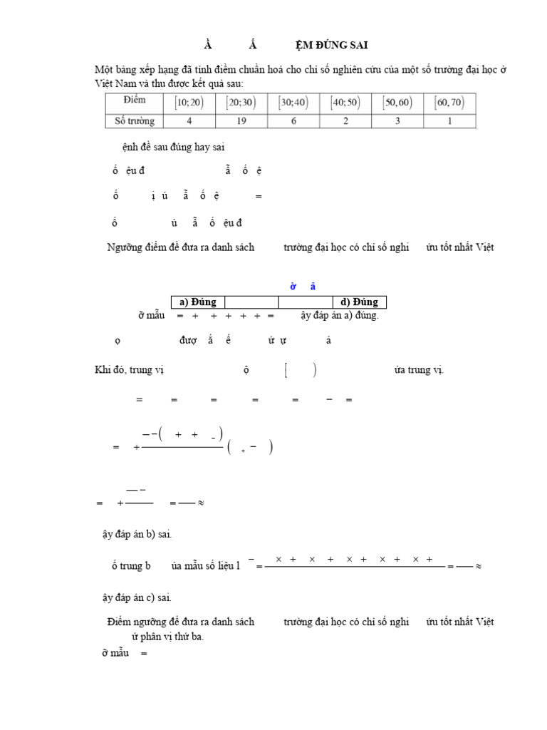 ĐA TRẮC NGHIỆM ĐÚNG SAI CKI 2024 | PDF