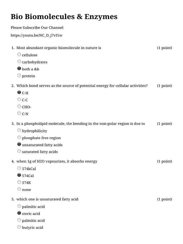Bio Biomolecules & Enzymes | PDF | Biomolecules | Acid