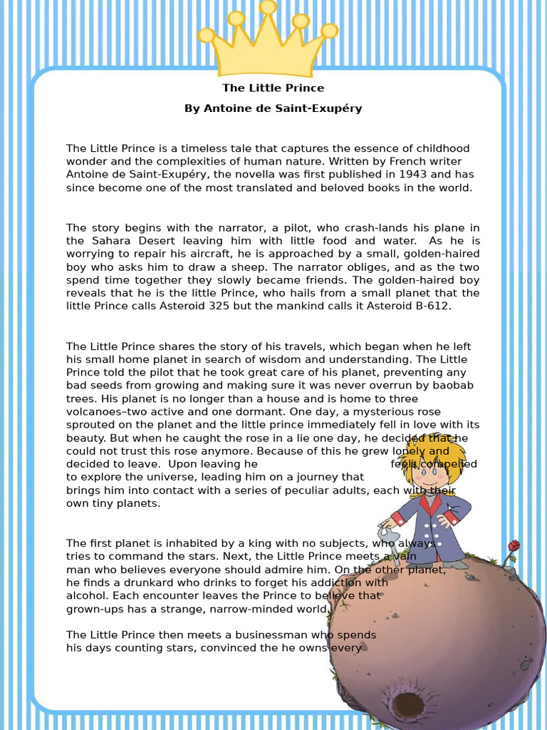 The Little Prince Summary | PDF | The Little Prince