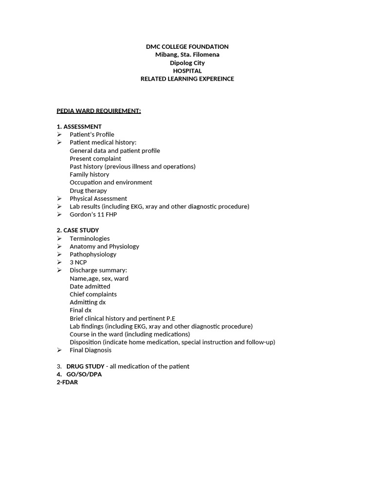 Pedia Ward Assessment and Case Study Guide | PDF